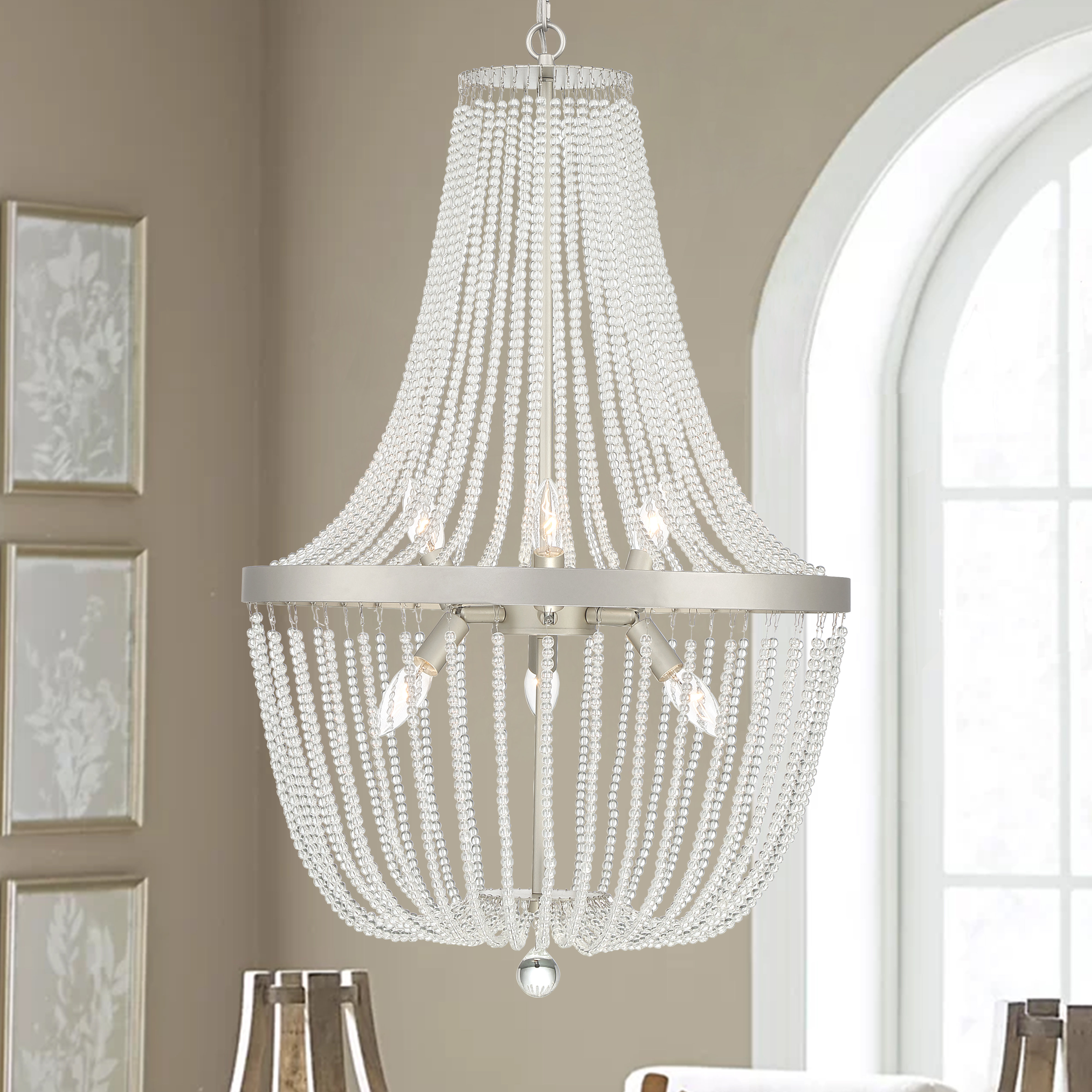 Bungalow Rose 6 - Light Unique Empire Chandelier with Beaded Accents ...