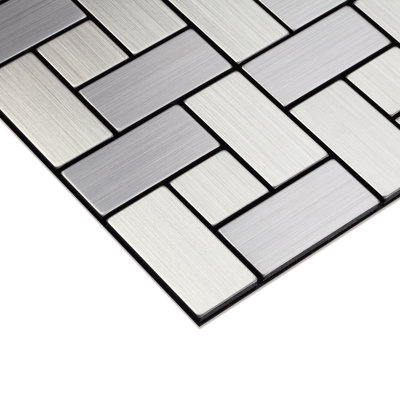 Speed tiles 11.3'' W x 11.3'' L Metal Peel and Stick Mosaic Tile ...