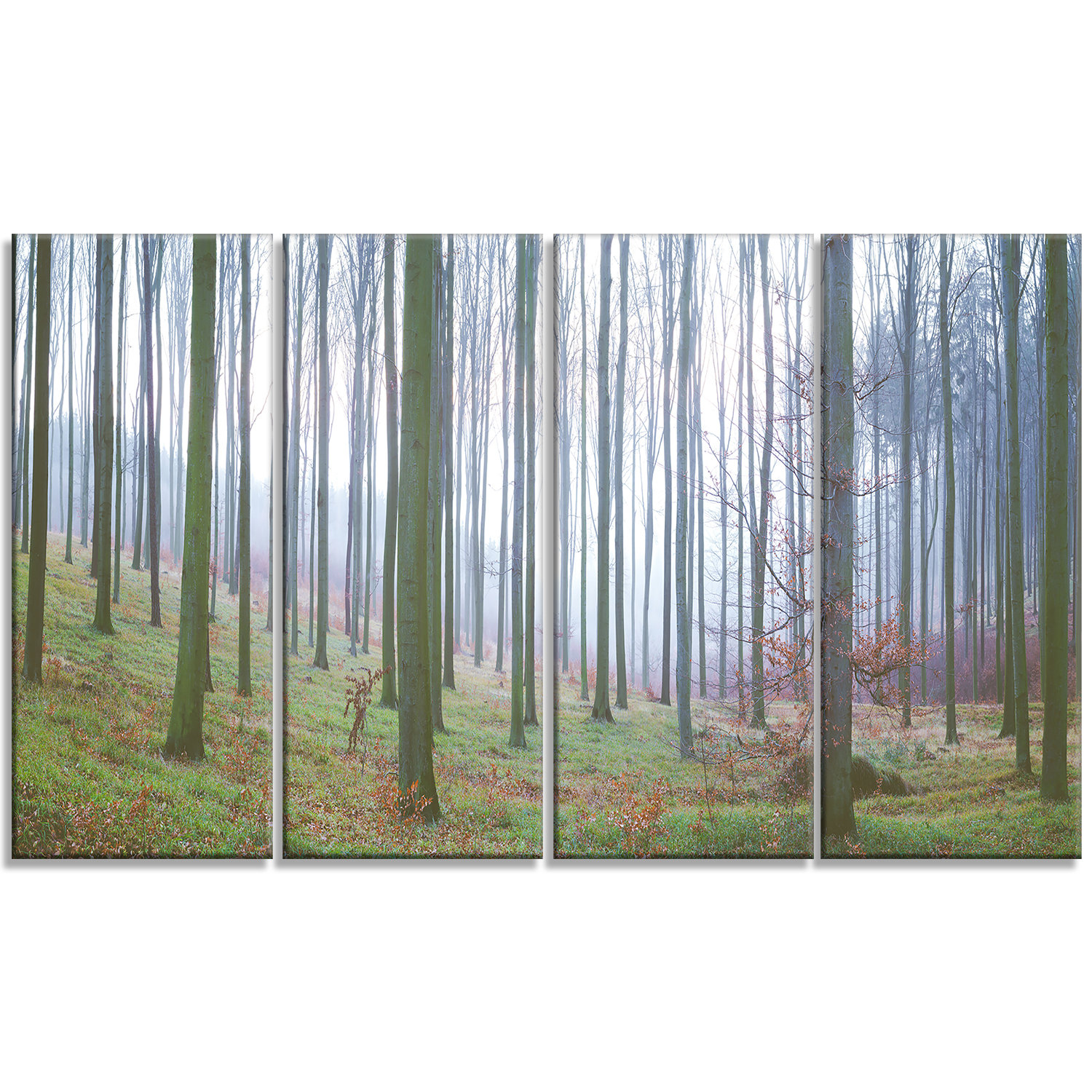 Design Art 'Autumn Tree Trunks Panorama' Photographic Print Multi-Piece ...