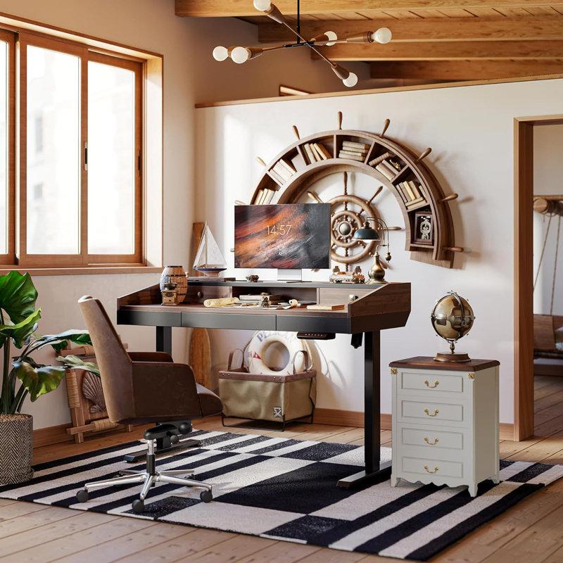 Inbox Zero Lennora Height Adjustable Standing Desk With Multi Functions ...