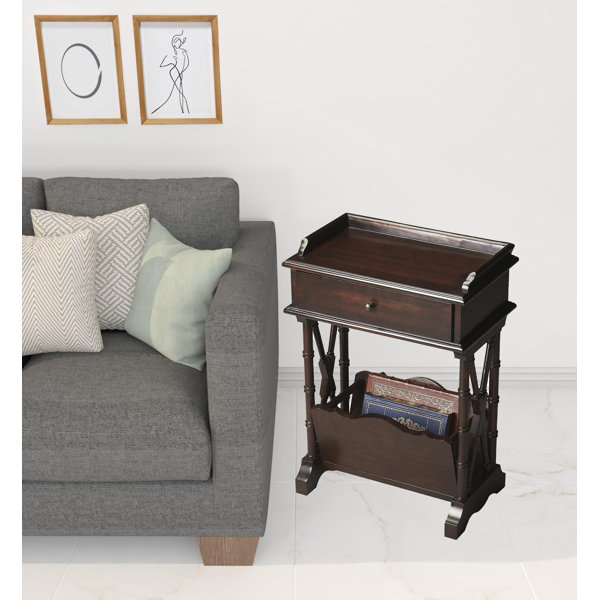 HOMEROOT Trestle End Table with Storage - Wayfair Canada