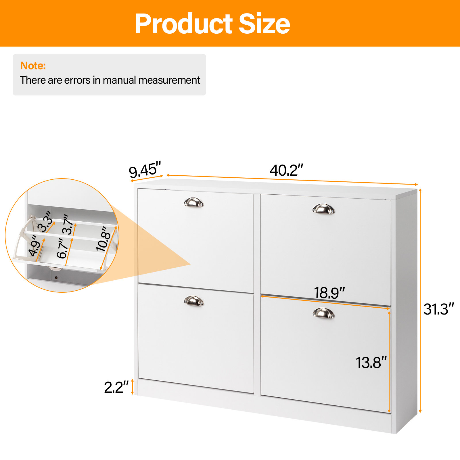 Latitude Run® 4 Shoe Storage Flip Drawers Shoe Cabinet White | Wayfair