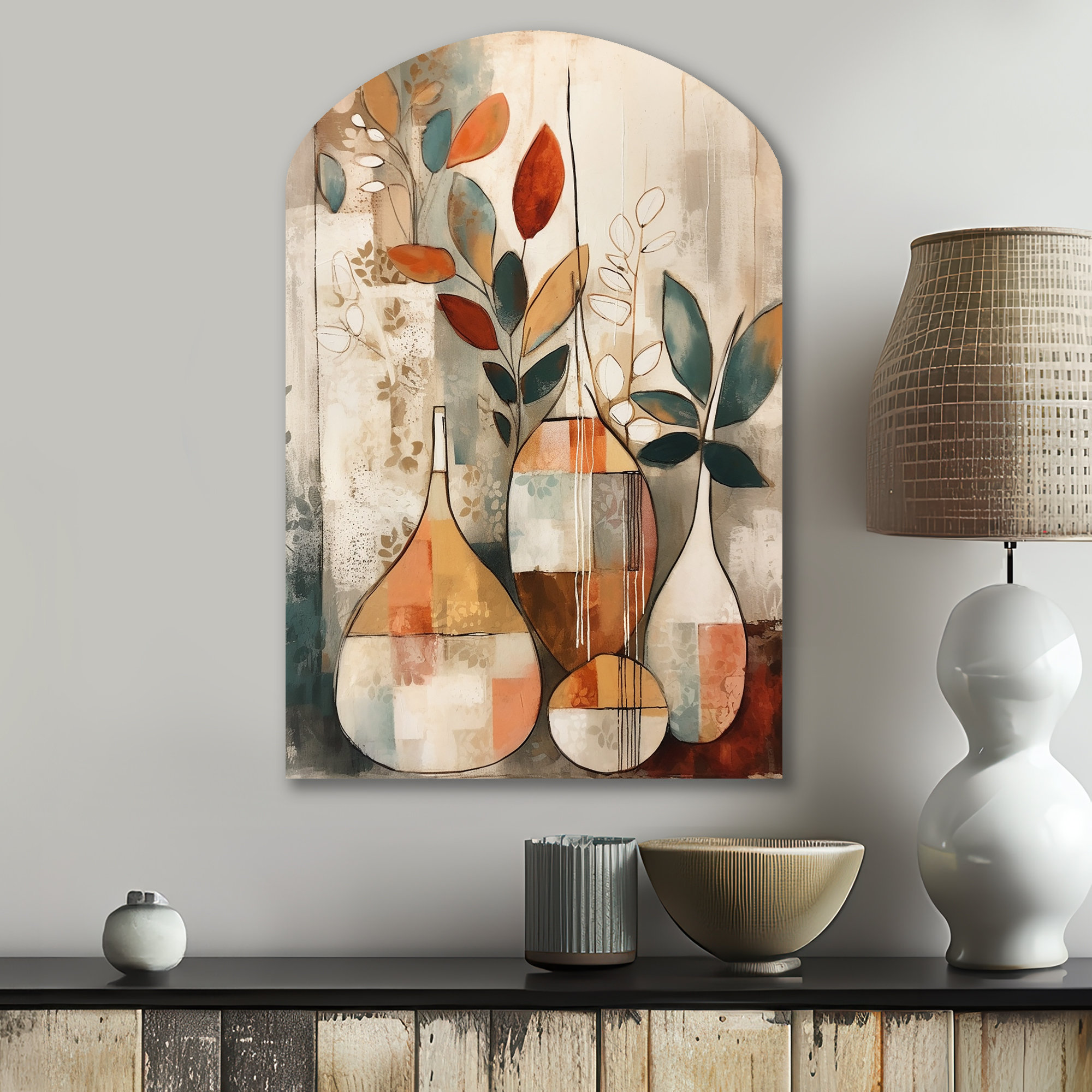 Design Art Green And Beige Channeling Bohemian Vibes - Boho Feather ...