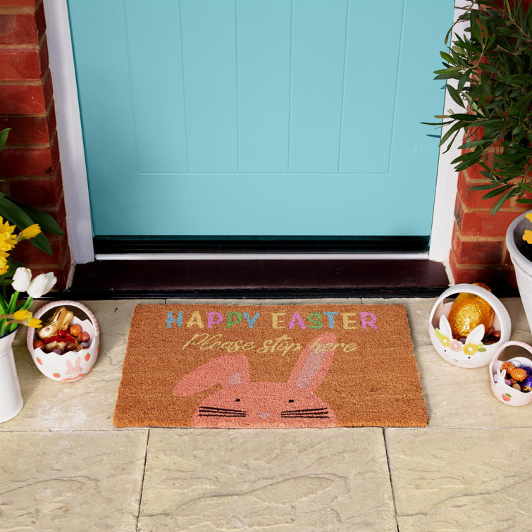 Nicola Spring Coir Door Mat - 60cm x 40cm - Easter Bunny | Wayfair.co.uk