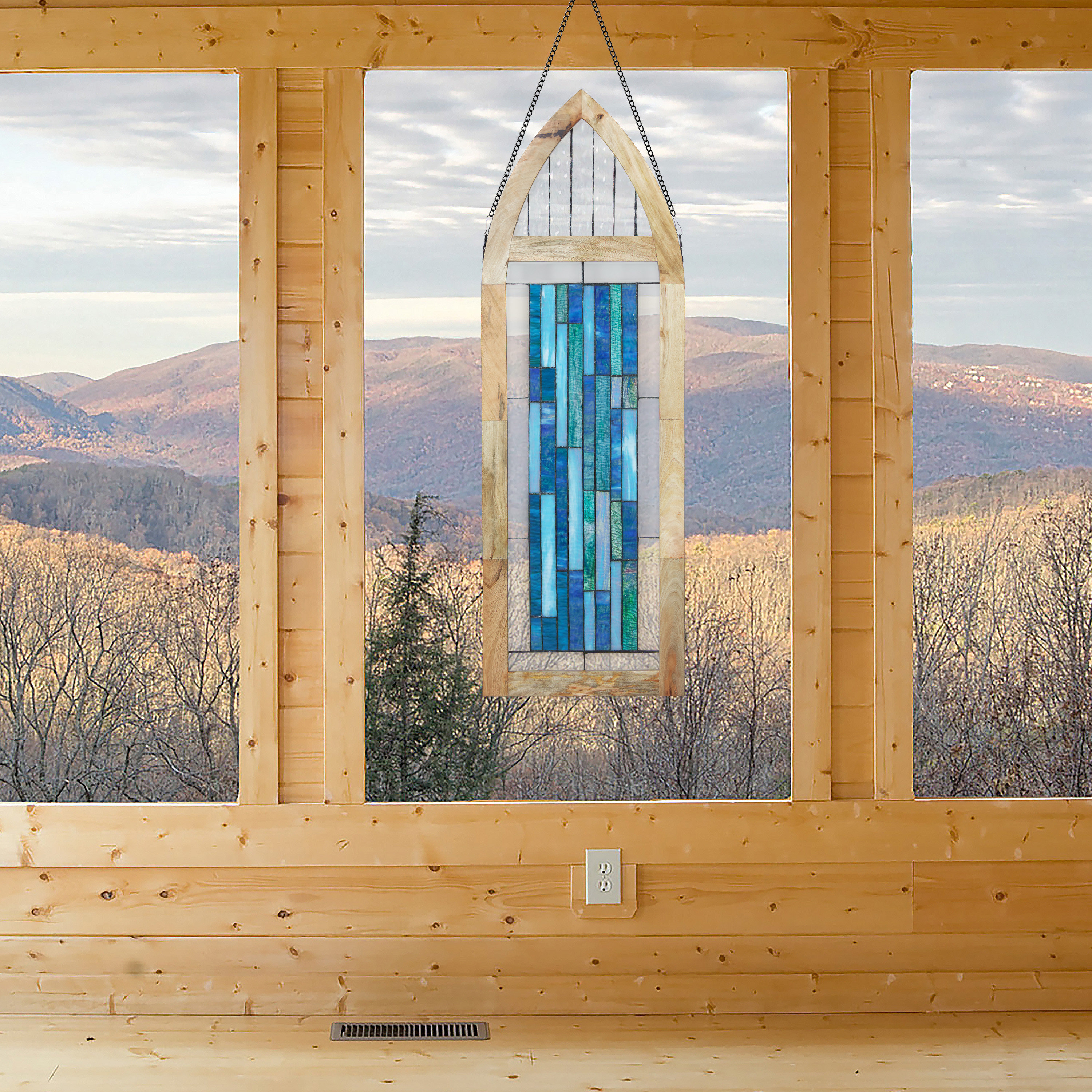 Loon Peak® 48"H Cathedral Inspired Stained Glass Window Panel & Reviews ...