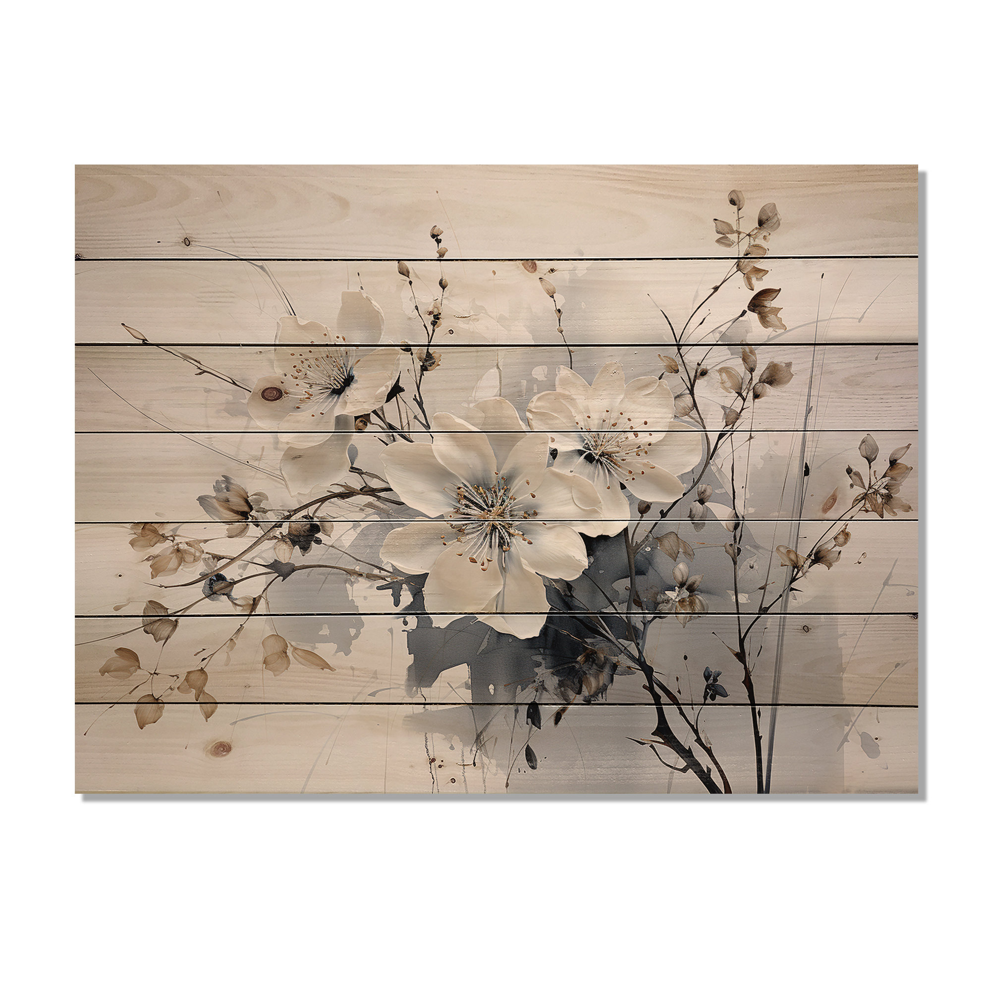 Red Barrel Studio® Leilah Asian Art Orchids Flowers I - Unframed Print ...