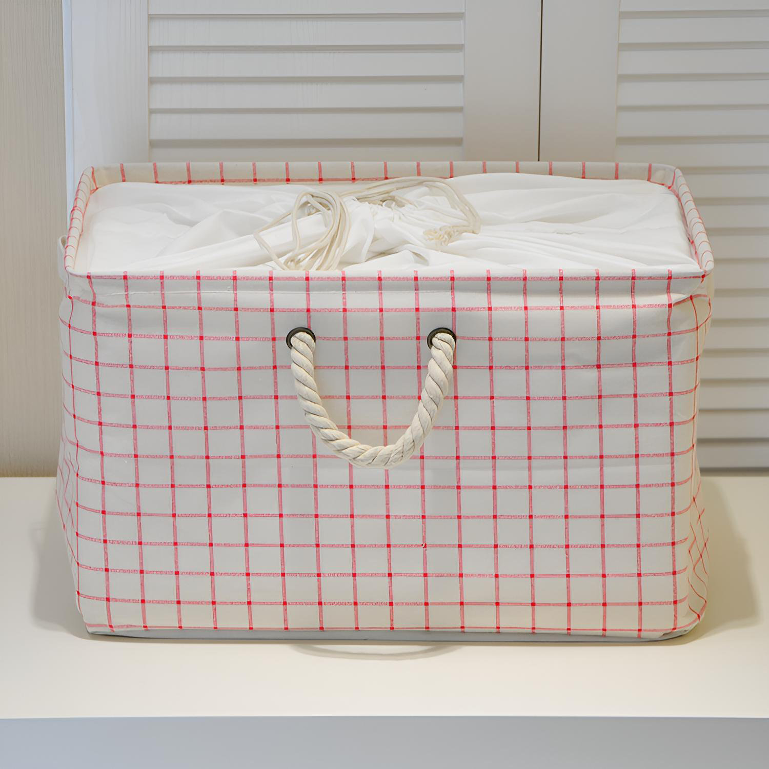 Gracie Oaks Nordic Style Drawstring Cotton Linen Storage Box ...