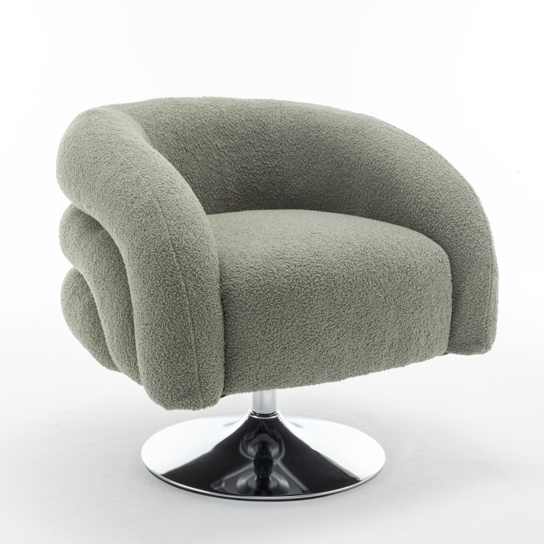 Ivy Bronx Modern Style Emerald Single Swivel Sofa Chair, Teddy ...