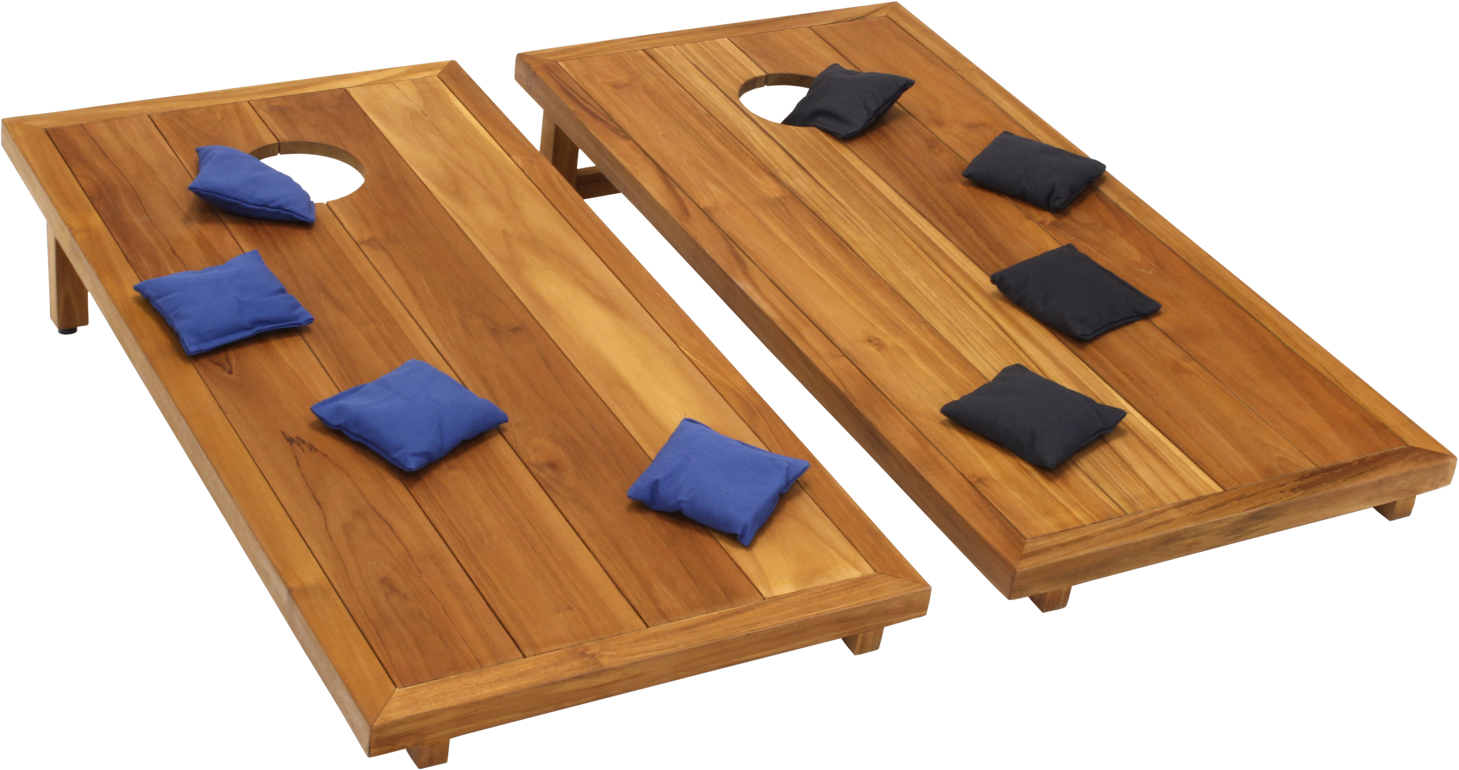 Aqua Teak Solid Wood Foldable Water Resistant Cornhole Set | Perigold