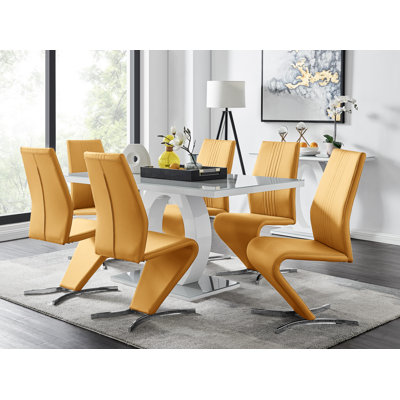 yellow dining room set