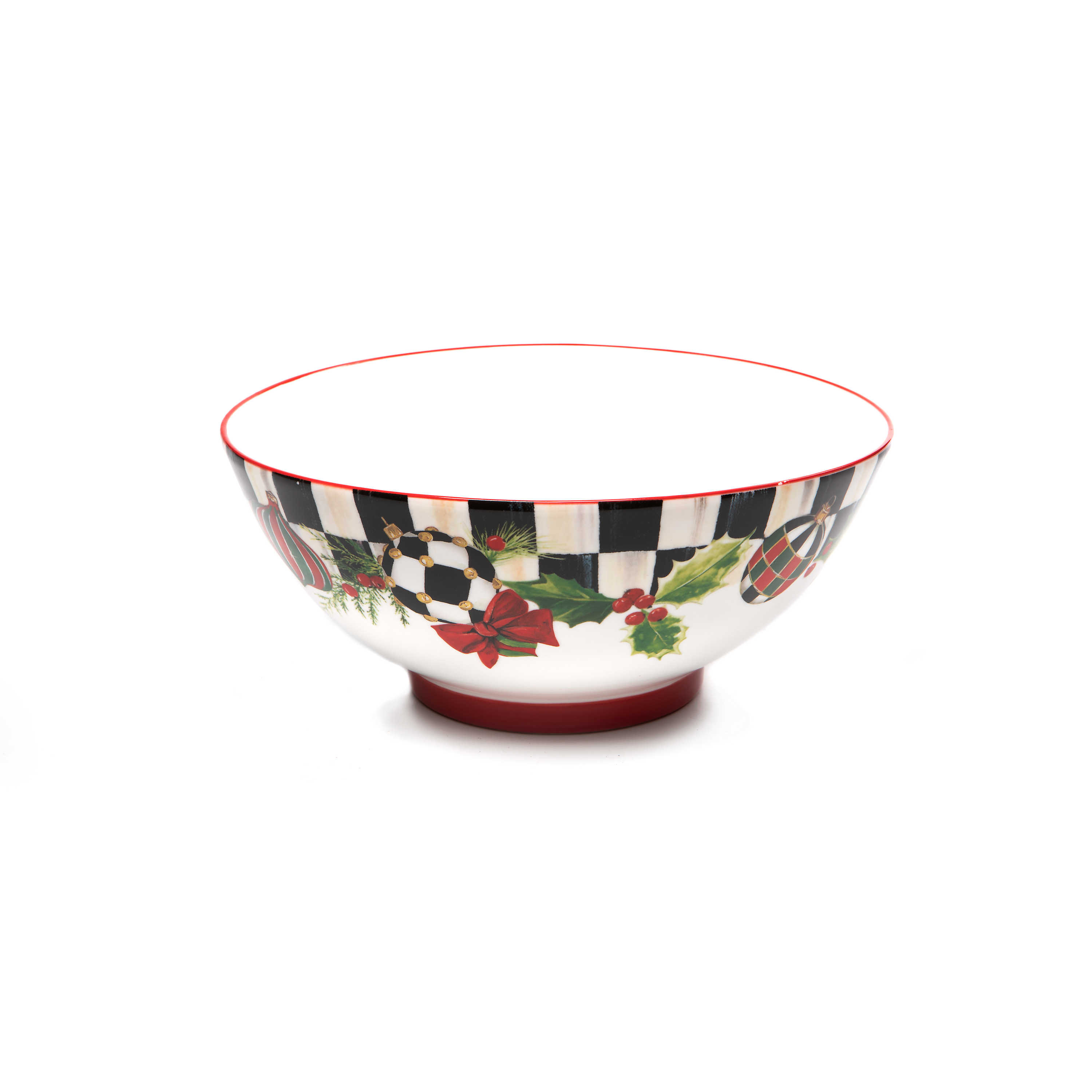 MacKenzie-Childs Courtly Check® Deck The Halls Serving Bowl | Wayfair