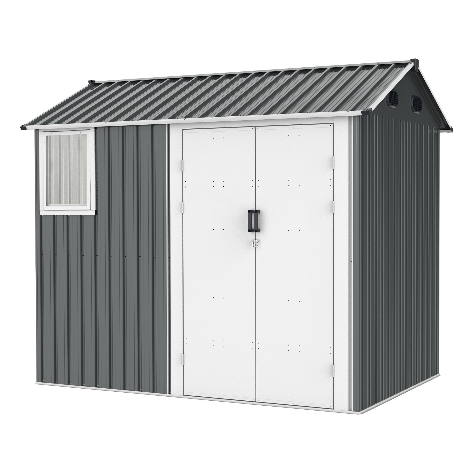 Chery Industrial 12 ft. W x 8 ft. D Metal Storage Shed with Window, Air ...