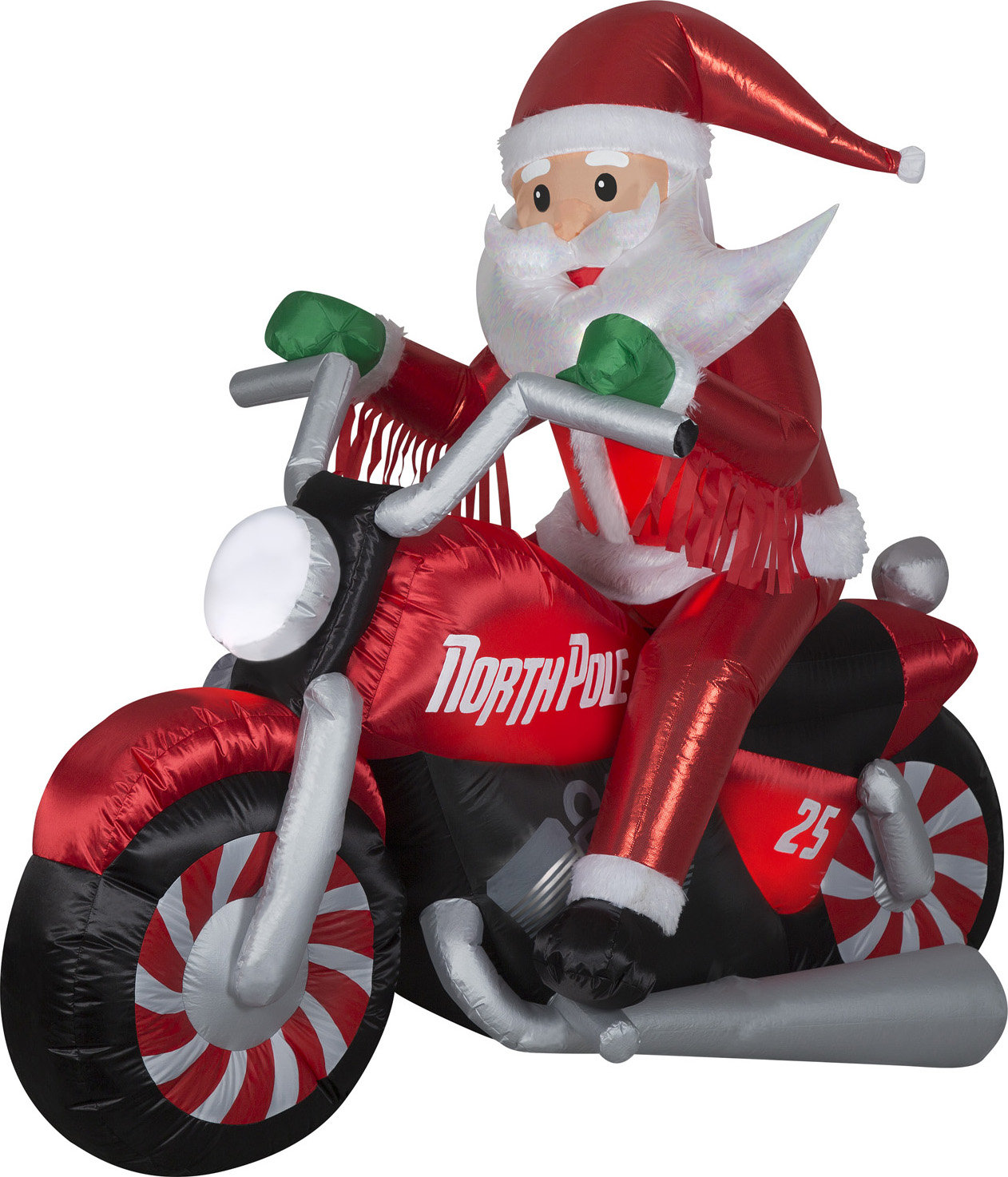 Gemmy Industries Airblown LED Santa Motorcycle Luxe Mixed Media LG ...