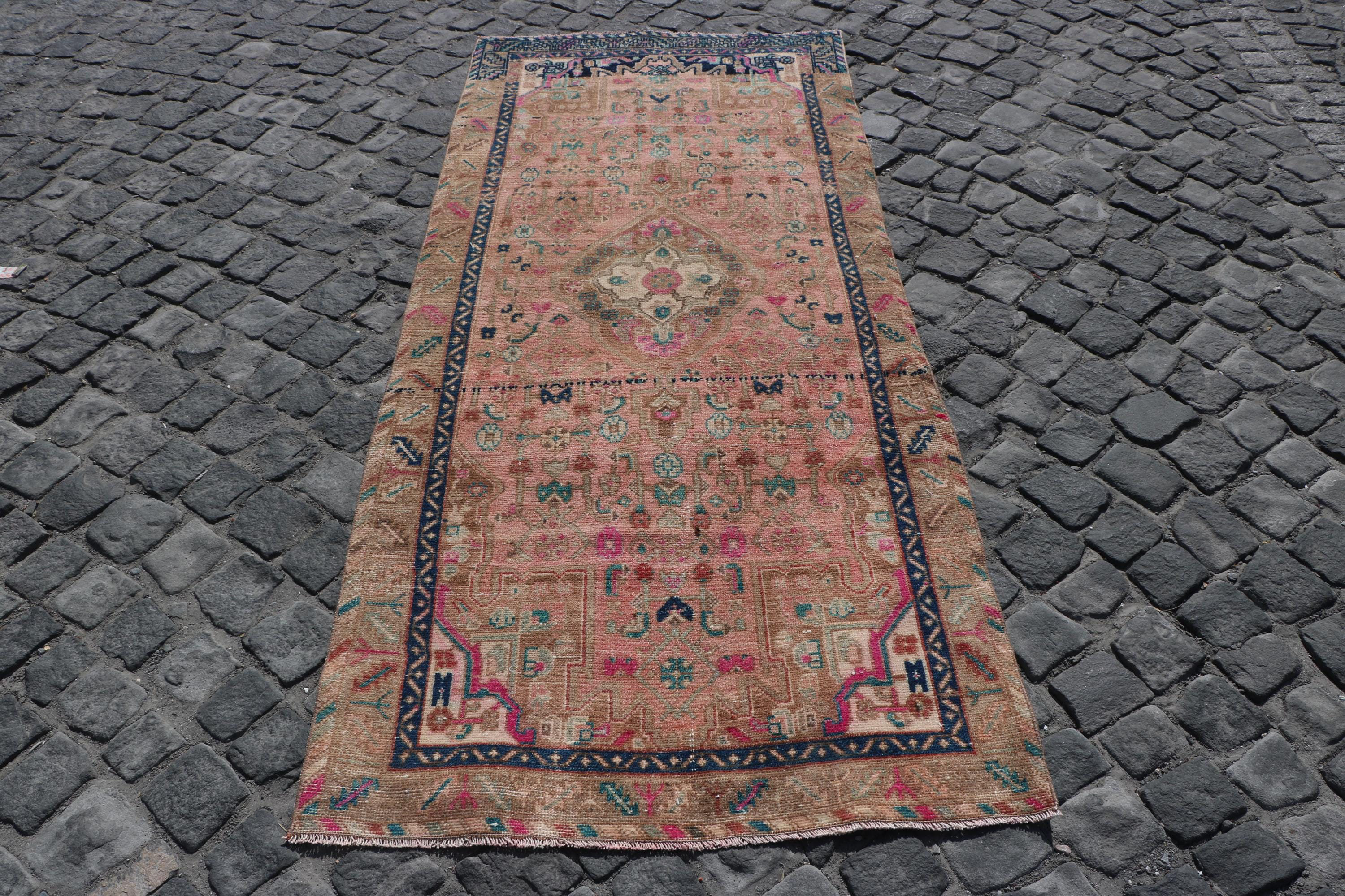 Bungalow Rose Vintage Turkish Anatolian Pink Wool Kitchen Rug - Luxury ...
