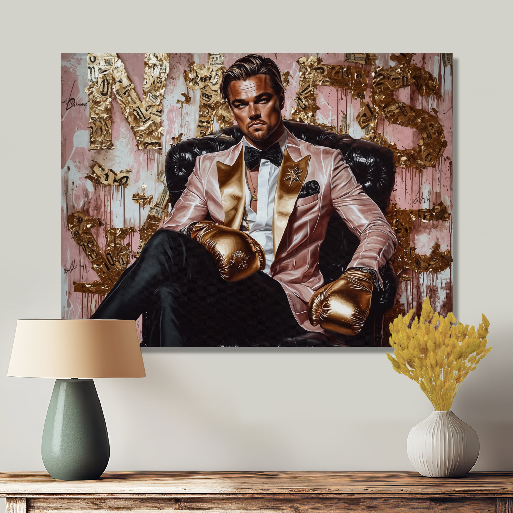 Design Art Wolf Of Wall Street Classy Boxer In Pink - Man Wall Decor ...