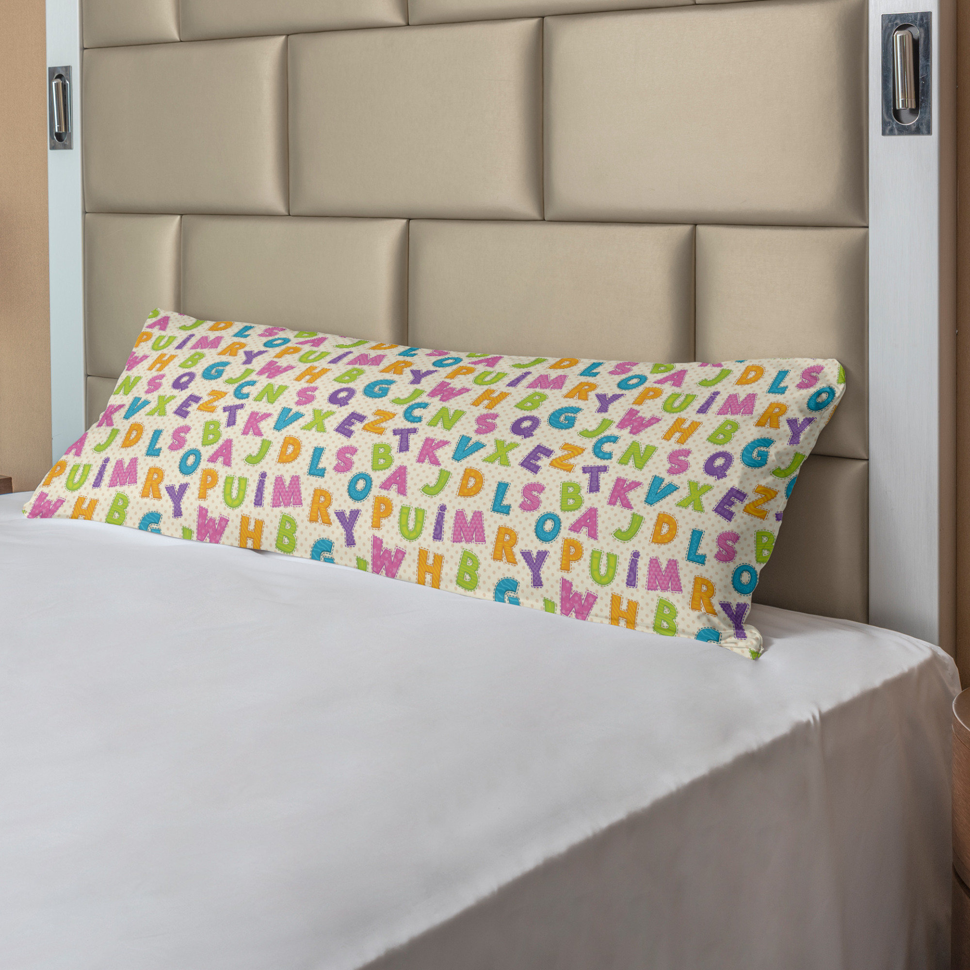 Ambesonne ABC Body Pillow Case Cover With Zipper, Funny Letters In ...