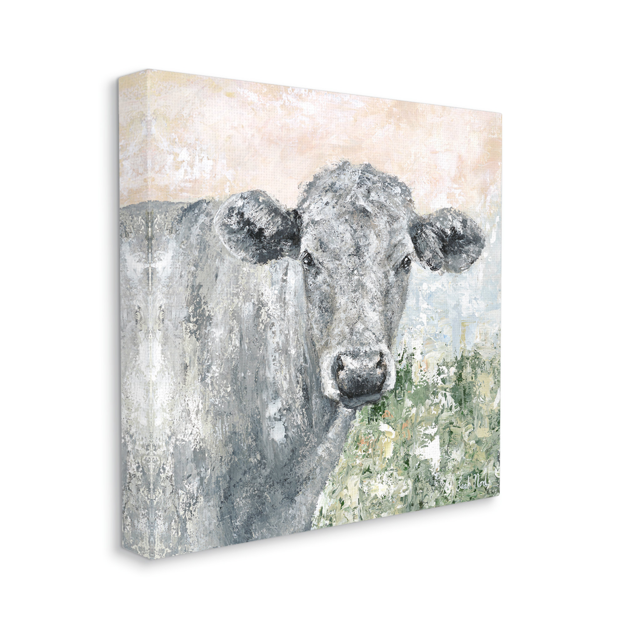 August Grove® Subtle Dappled Cow by Leah Noel Art | Wayfair