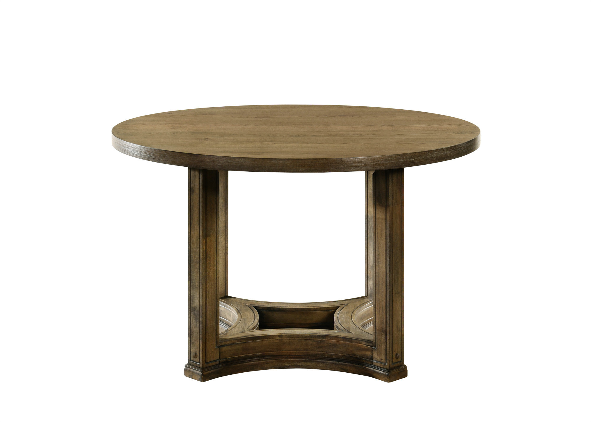 August Grove® Parfield Weathered Oak Finish Round Dining Table,Not ...