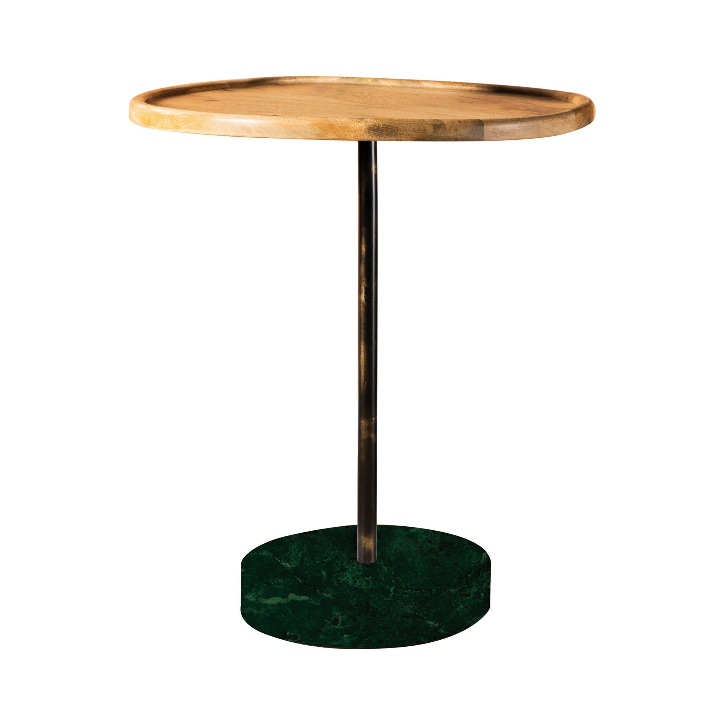 17 Stories 26 Inch Modern Accent Table, Round Tray Top, Dark Green ...