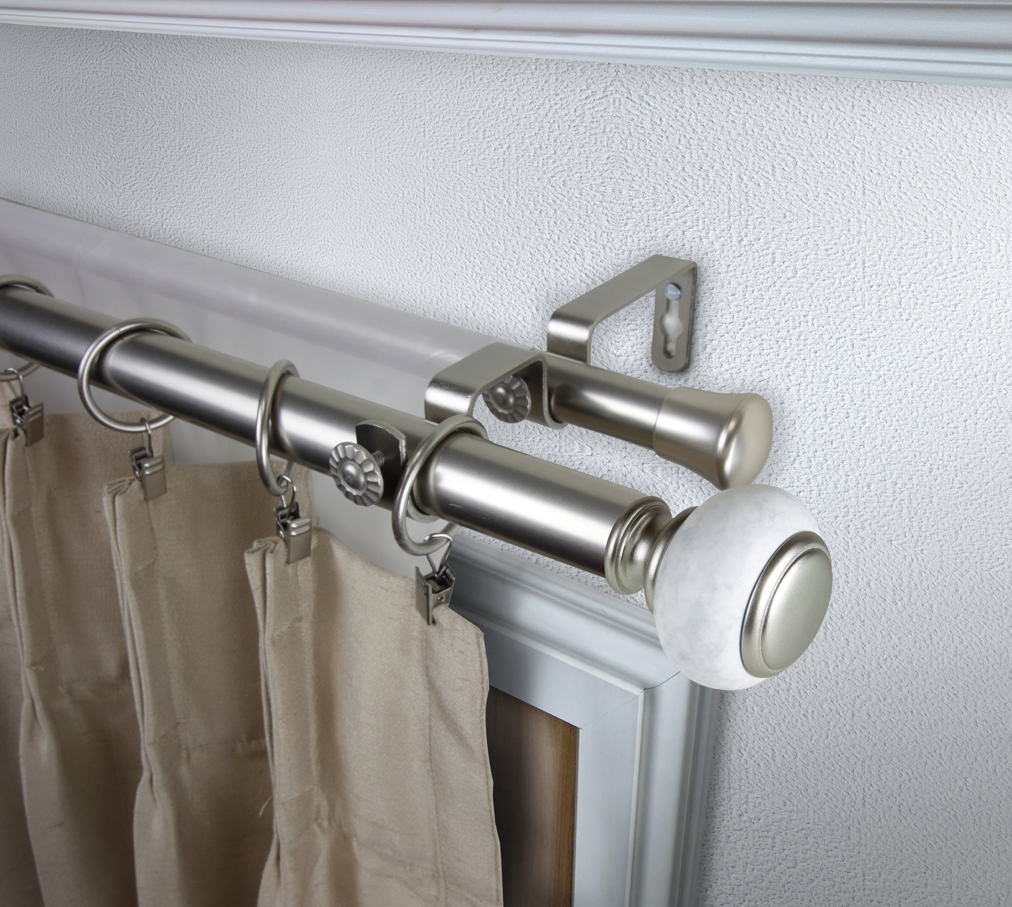 Charlton Home® Mcwethy Double Curtain Rod & Reviews | Wayfair