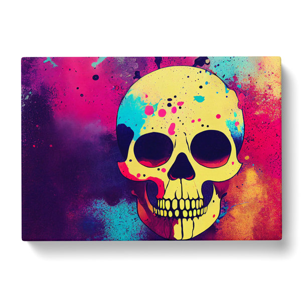 Happy Larry Skull Paint Splatter Vol.6 Abstract | Wayfair.co.uk