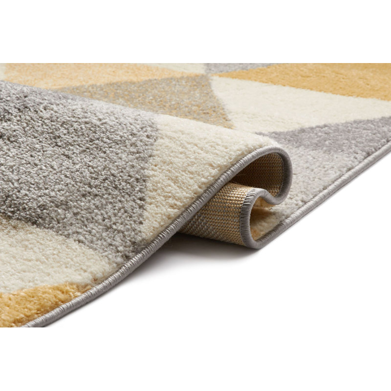 Wrought Studio Rubino Modern Geometric White/Yellow Area Rug & Reviews ...