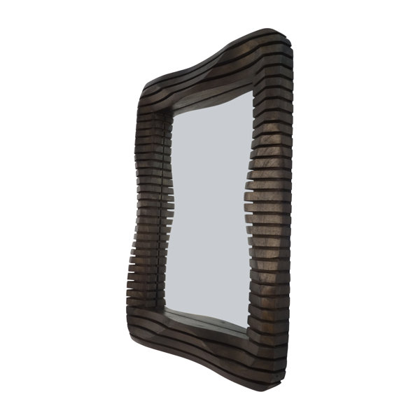 Sagebrook Home Modern Wavy Ridged Solid Wood Wall Mirror | Wayfair