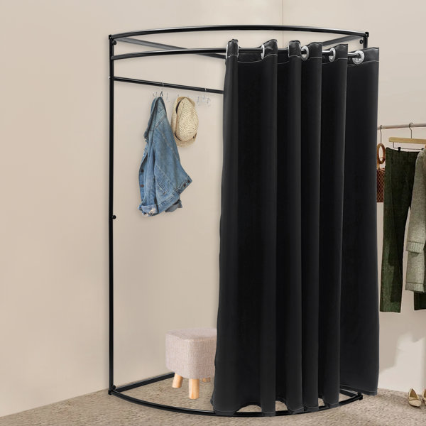 Symple Stuff 78.74Inch Tall Fitting Room With Curtain Dressing Room For ...