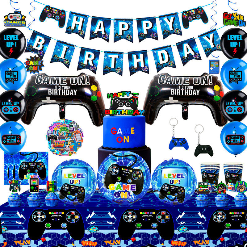 Metro Lane Video Game Birthday Party Supplies for Boys,151pcs Video ...