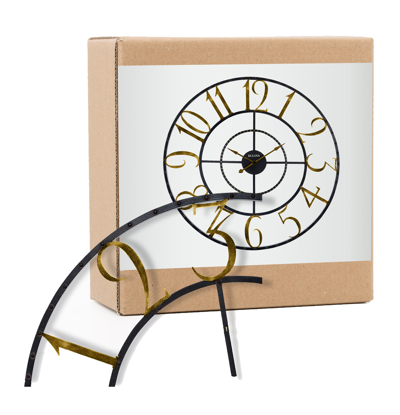 Bulova Oversized Metal 45" Wall Clock | Wayfair