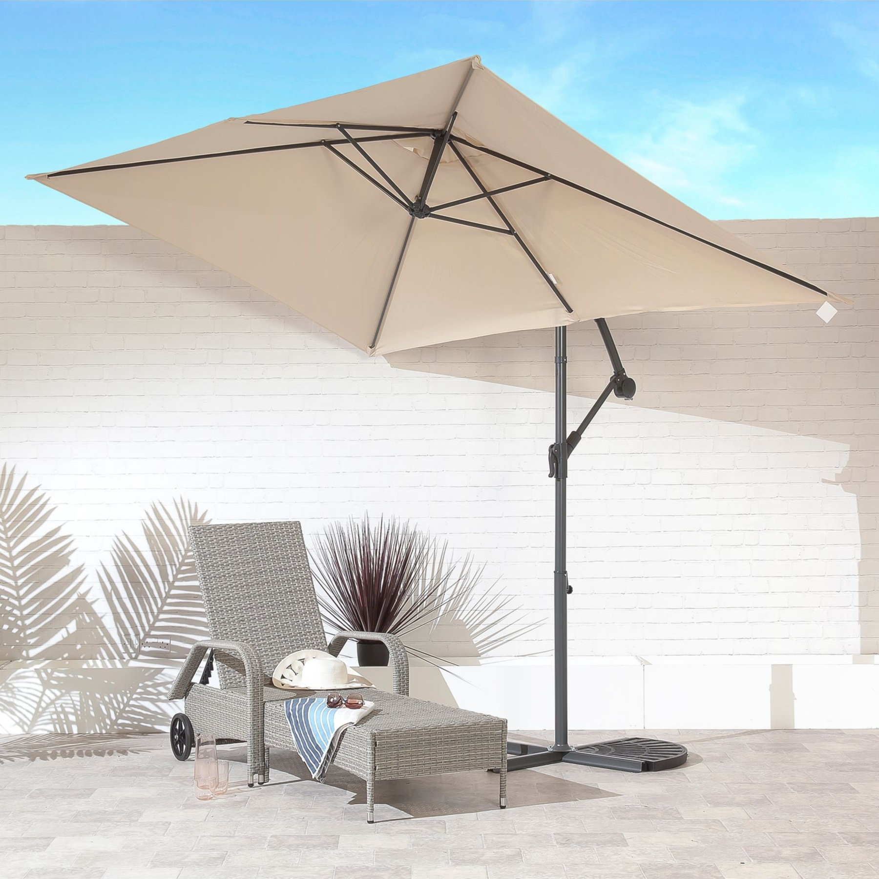 Arlmont & Co. Reene 120'' x 80'' Rectangular Cantilever Umbrella ...