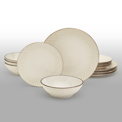 Tabletops Gallery Embossed Dinnerware Tabletops Gallery 12PC Set | Wayfair