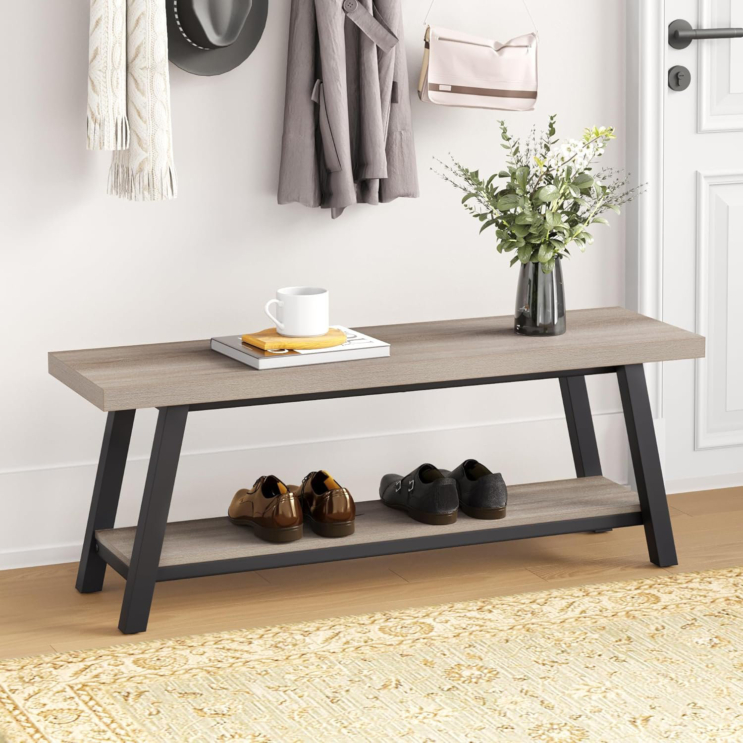 George Oliver Modern Entryway Bench With Shoe Rack - Wayfair Canada