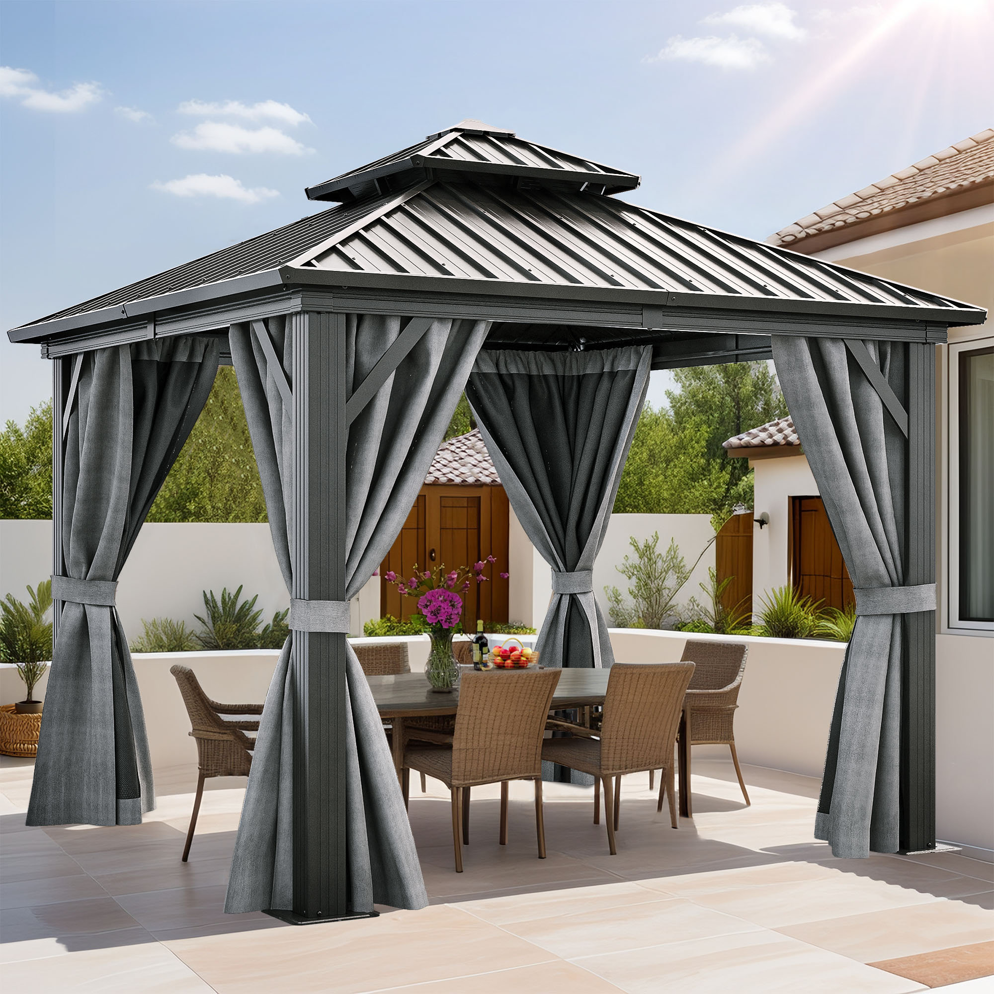 Edrosie Inc 10 Ft. W x 10 Ft. D Aluminum Canopy | Wayfair
