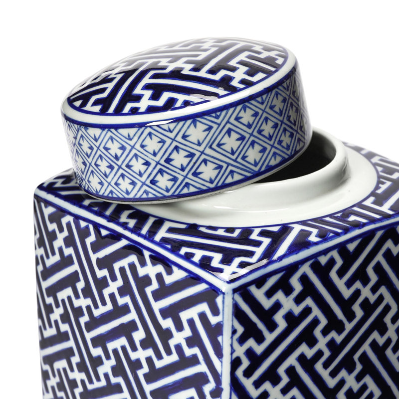 Birch Lane™ Chadwicks Decorative Square Ceramic Ginger Jar with Lid ...