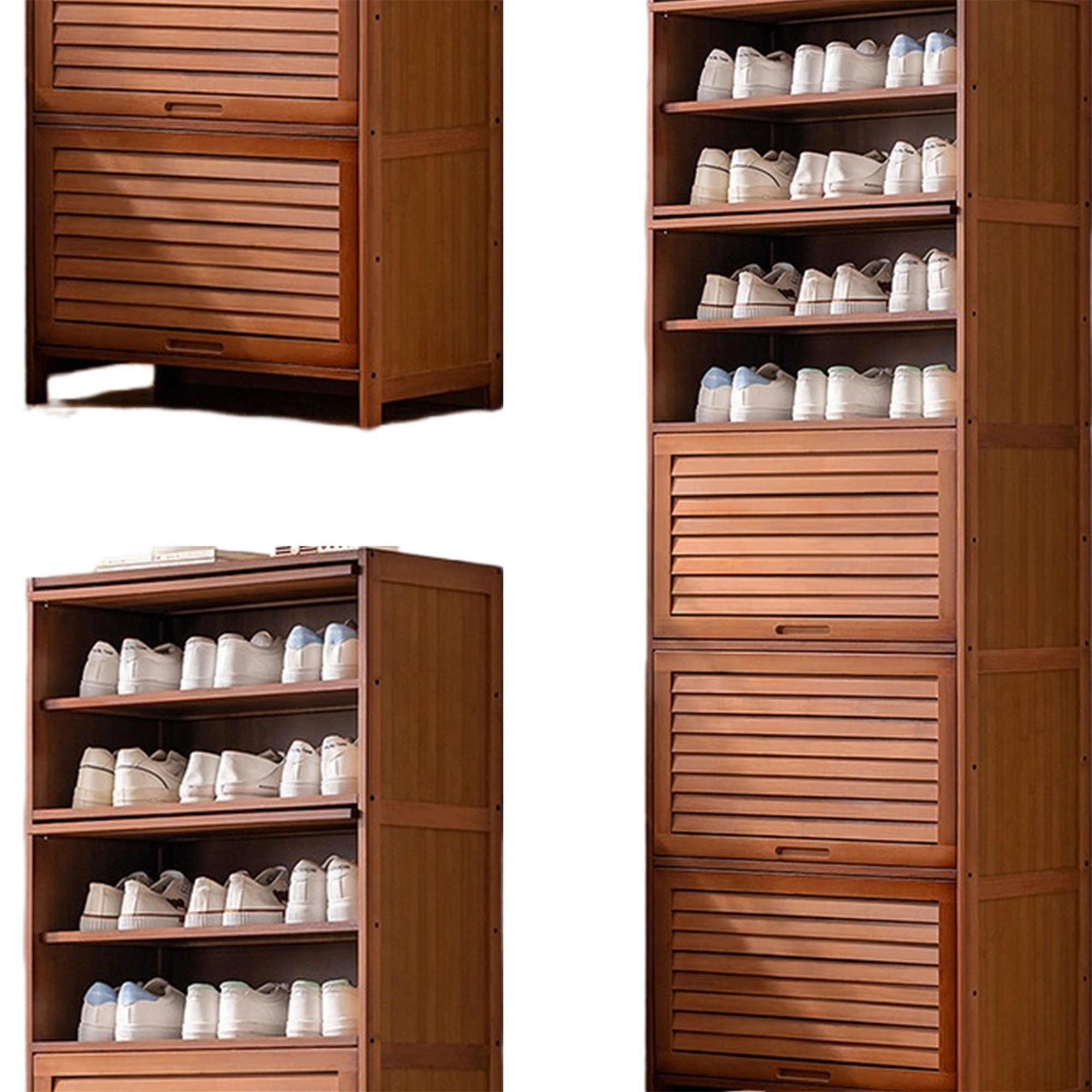 Latitude Run® Tall Standing Multi-tier Shoe Cabinet With Doors ...