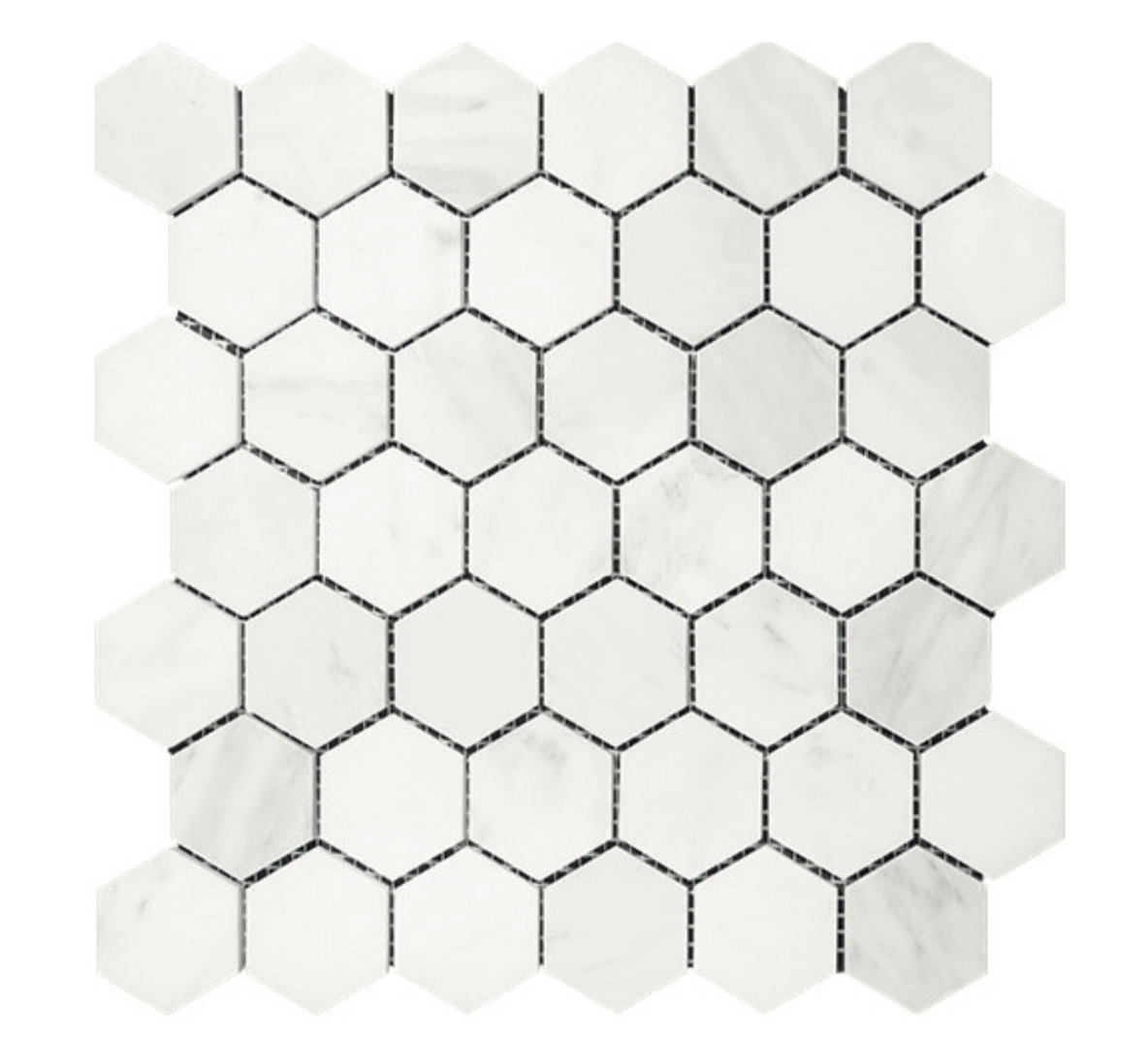 Belluno Designs Eastern White 2" x 2" Marble Honeycomb Mosaic Wall ...