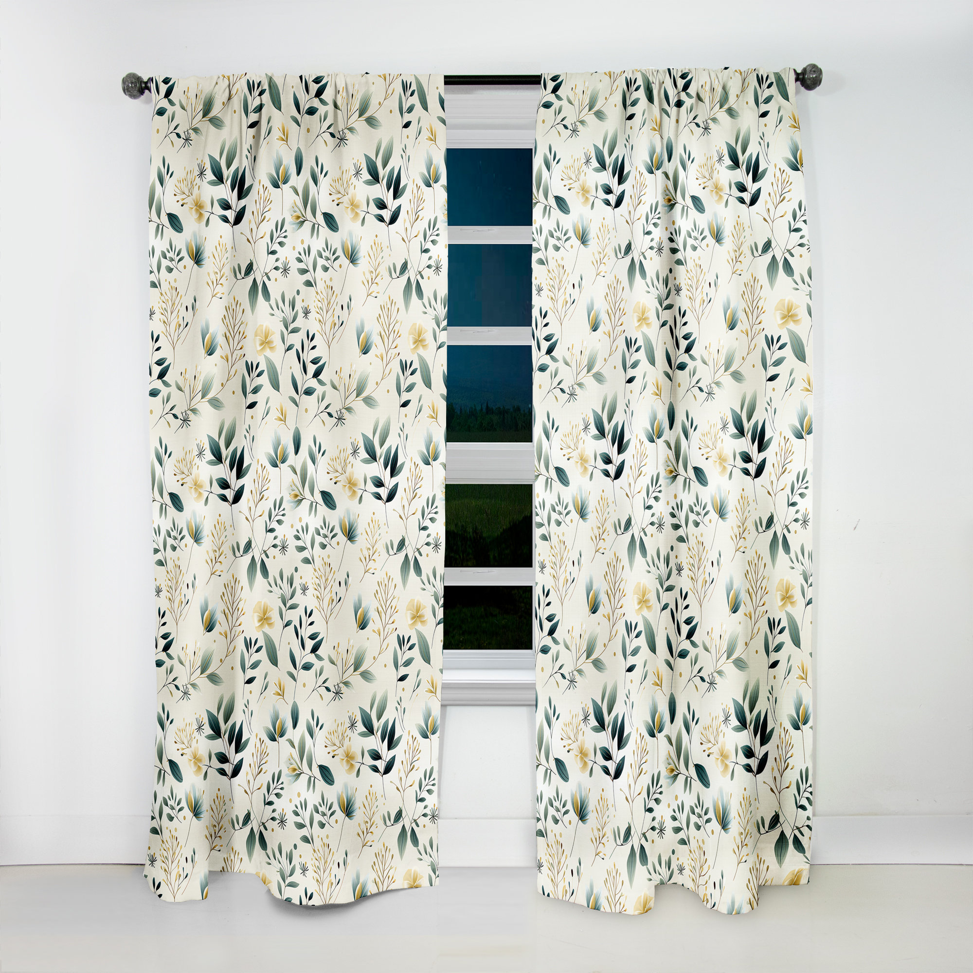 Design Art Minimalist Botanicals III - Botanical Curtain - Velvet Room ...