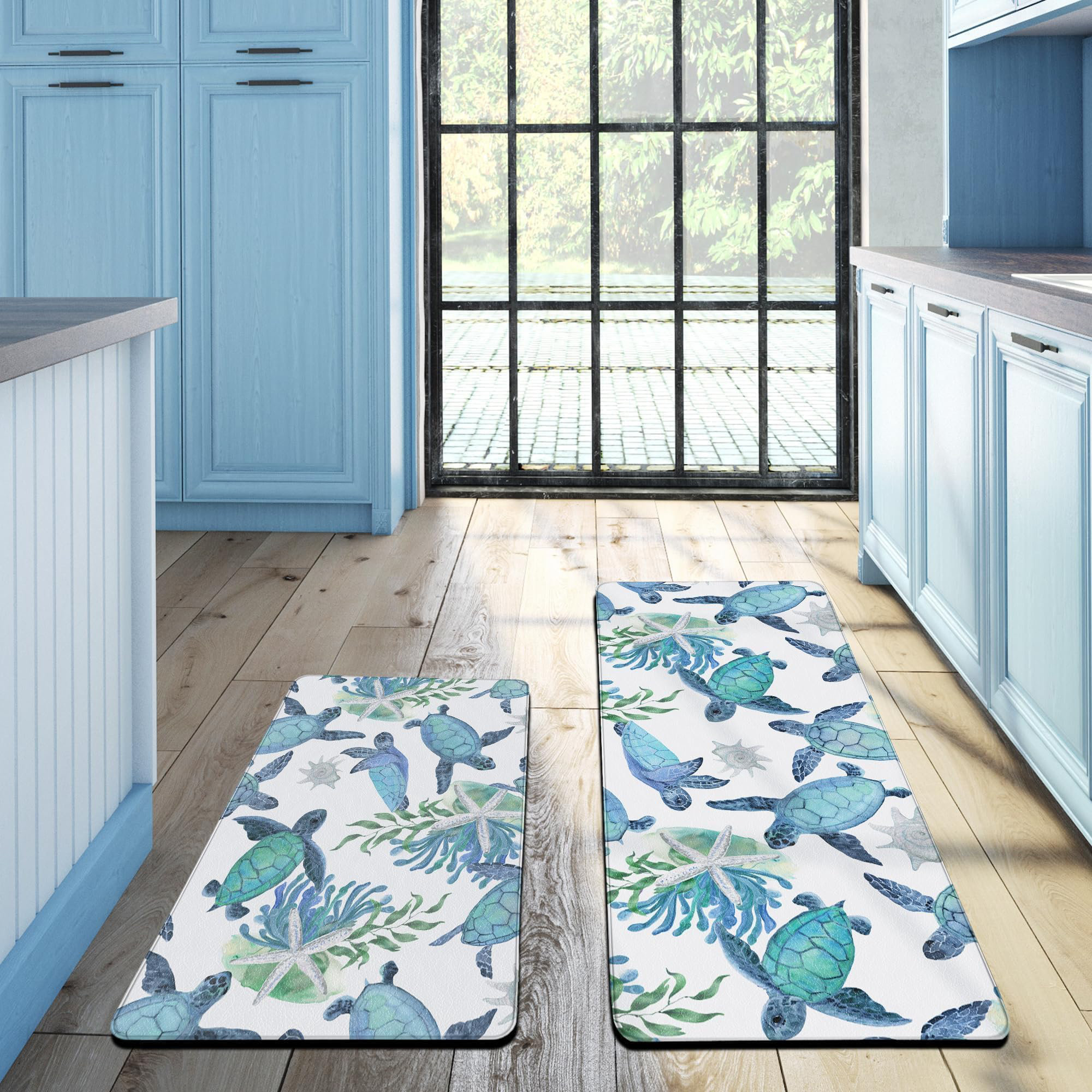 Rosecliff Heights Non Slip Waterproof Kitchen Rugs Set of 2 | Wayfair
