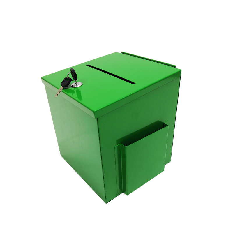 FixtureDisplays Metal Donation Box Suggestion Box Charity Box ...