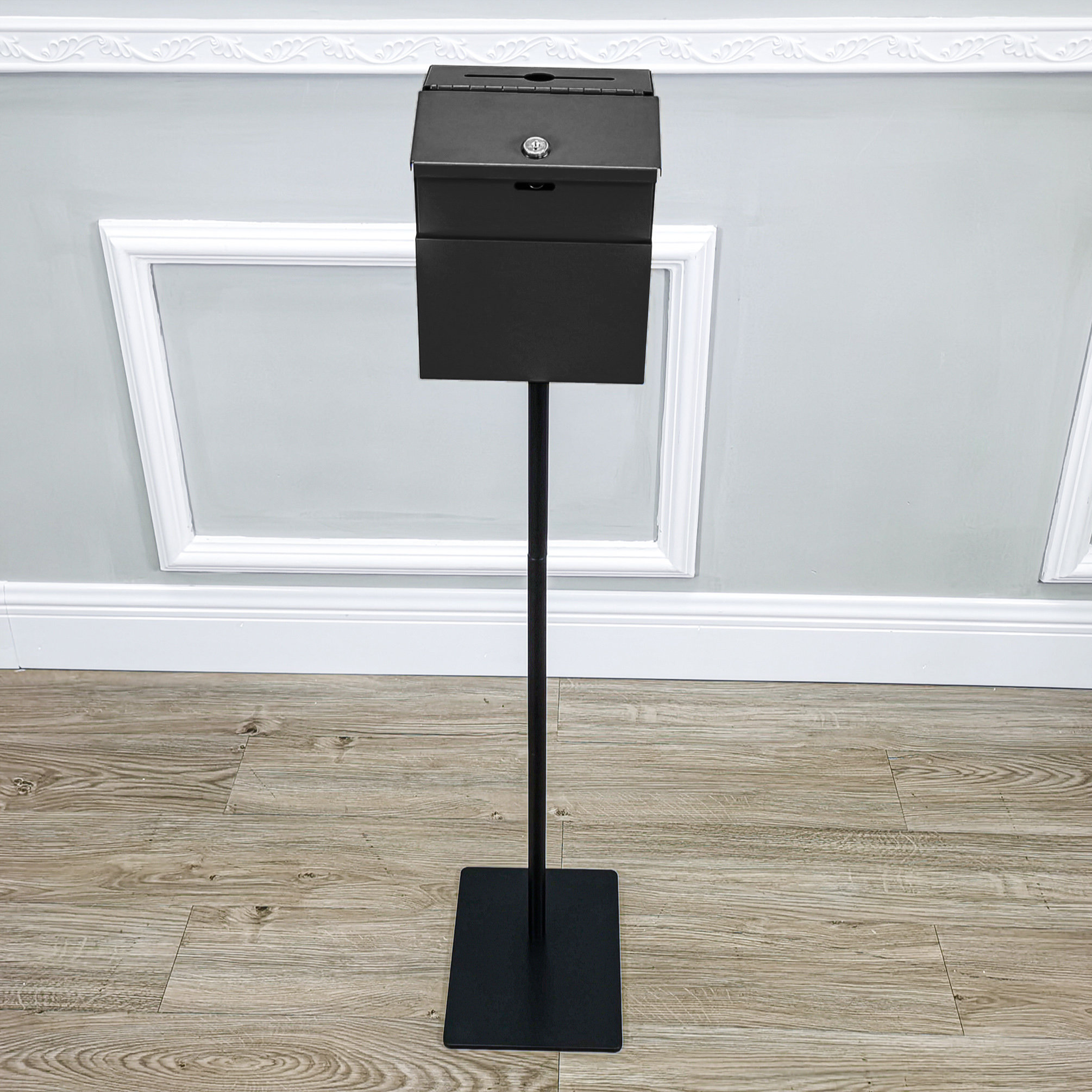 Latitude Run® Metal Donation Box Floor Stand Lobby Foyer Tithes ...
