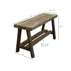 Gracie Oaks Minoo Solid Wood Shelves Storage Bench & Reviews | Wayfair