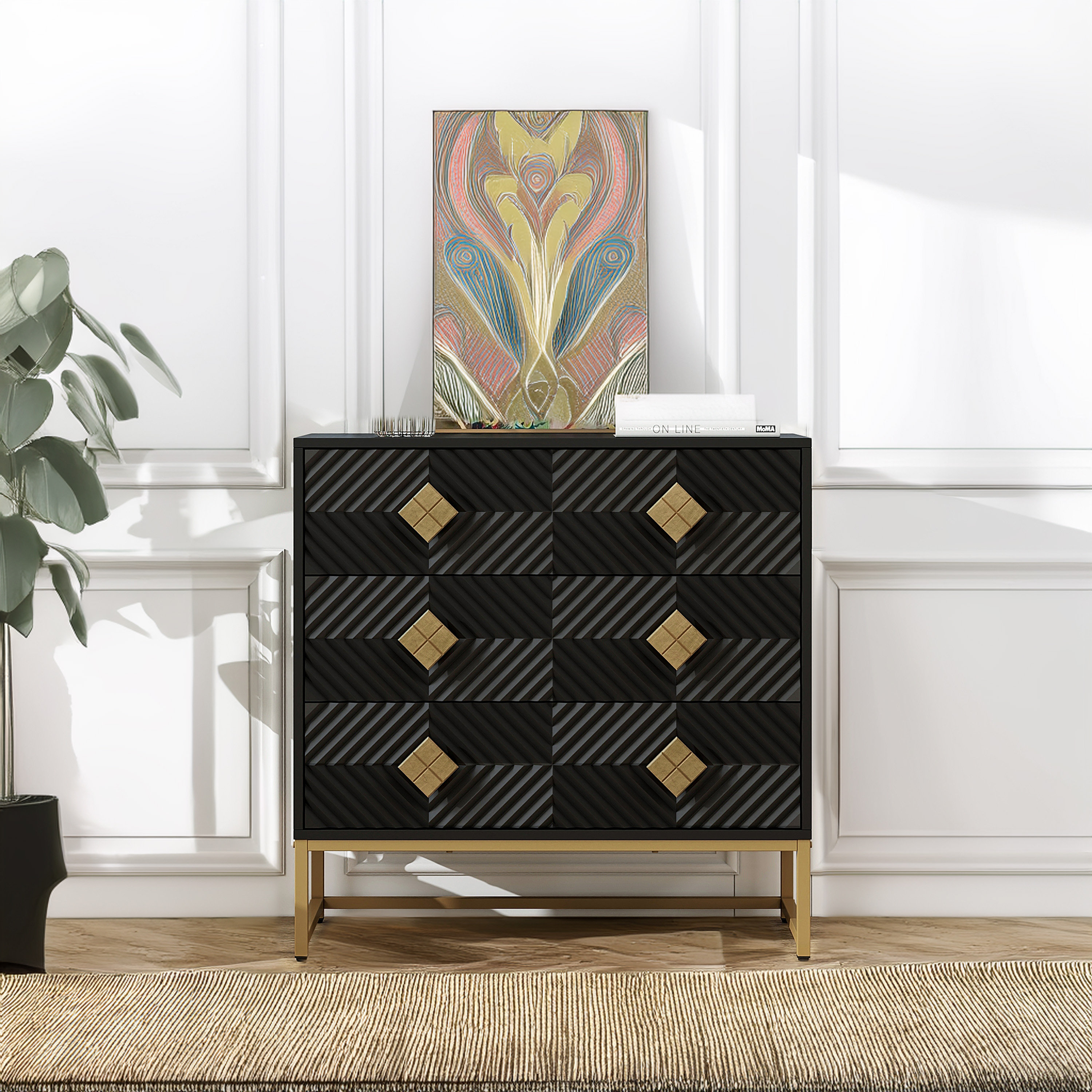 Decopom Sideboard 3 - Drawer Dresser | Wayfair