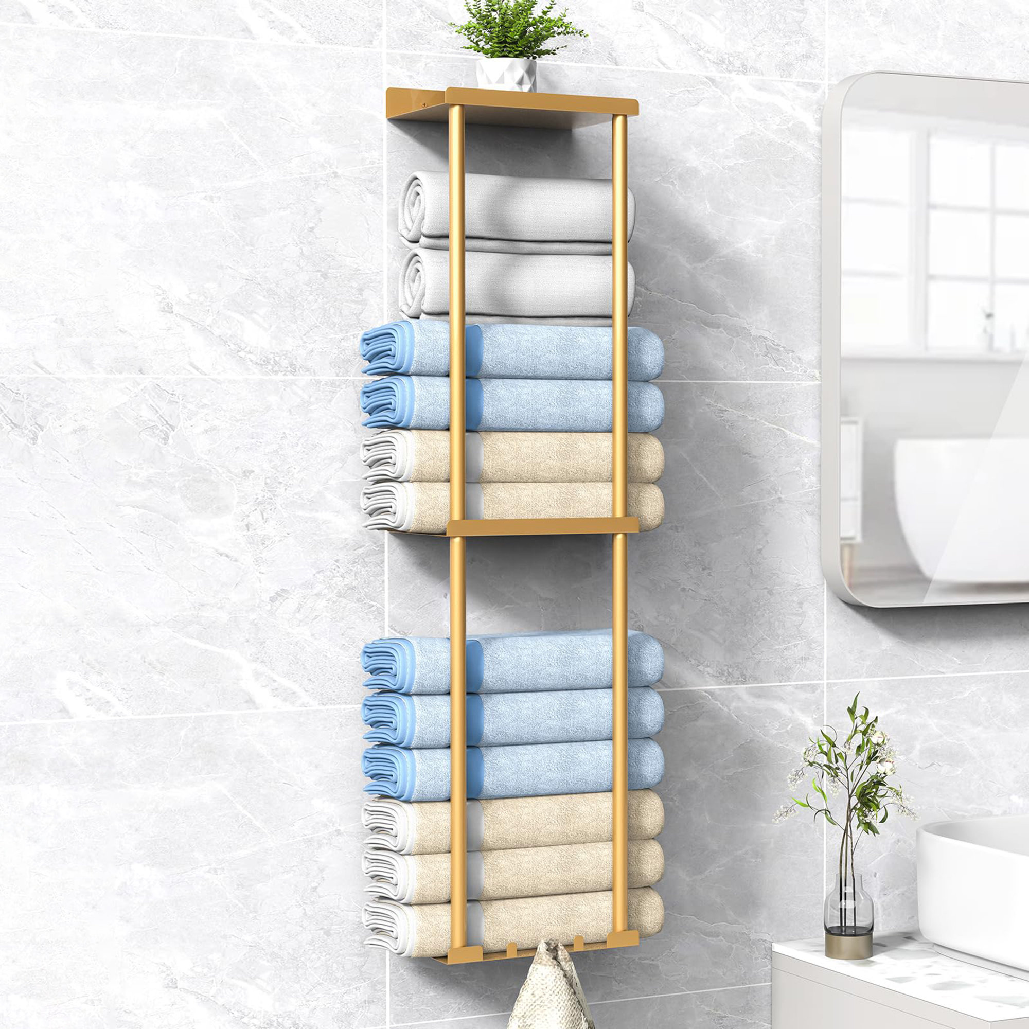 ONFRJFVR Wall mounted vertical towel rack | Wayfair