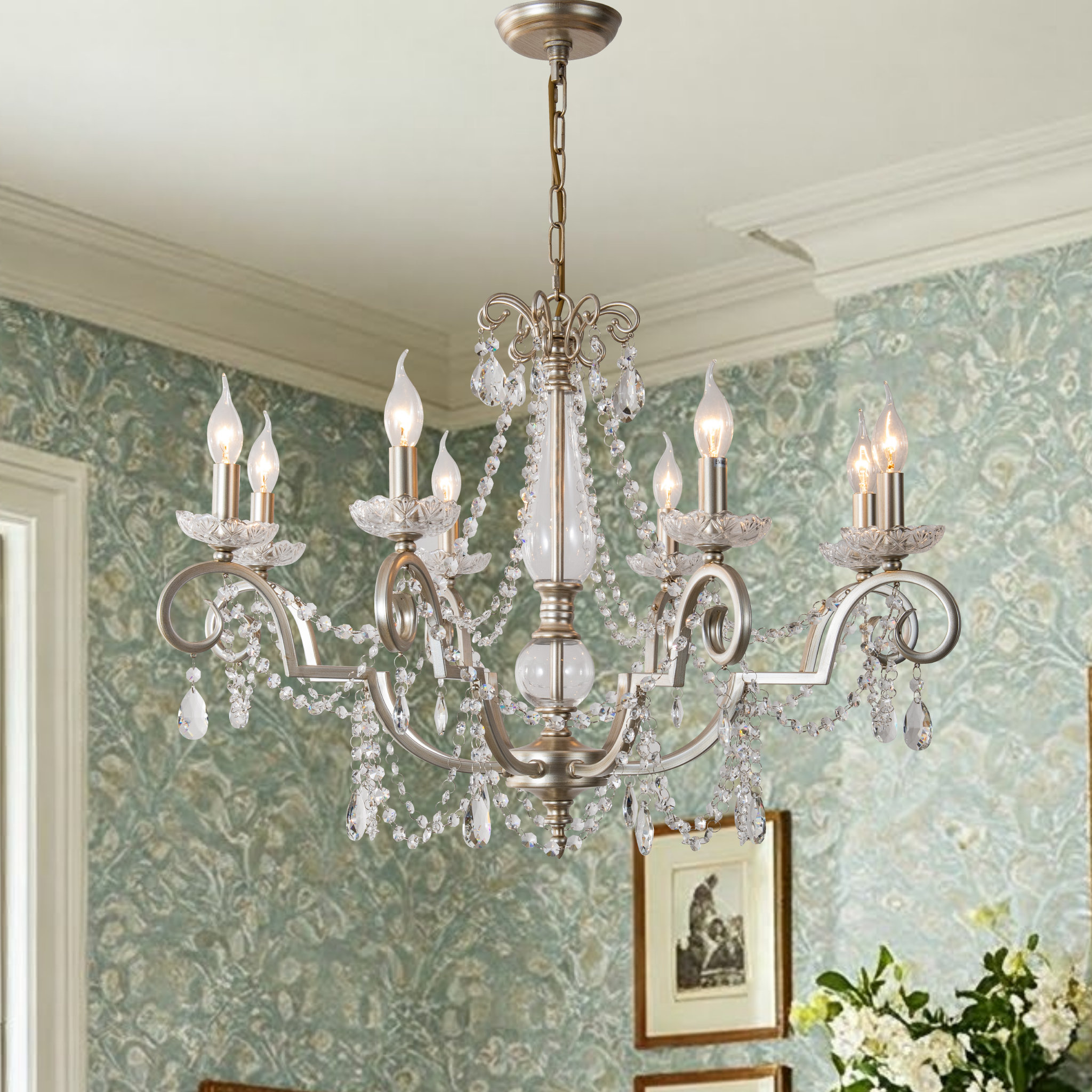 Rosdorf Park 8-Light 32.3" Traditional Candle Style Chandelier with ...