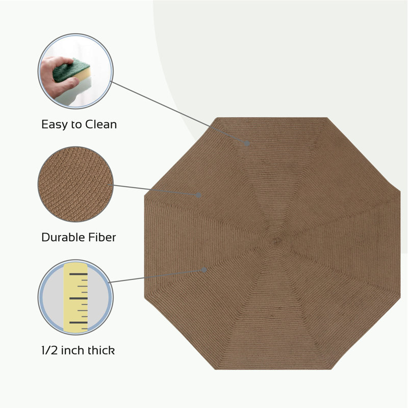 August Grove® McClure Area Rug - Octagon Braided Rug | Wayfair
