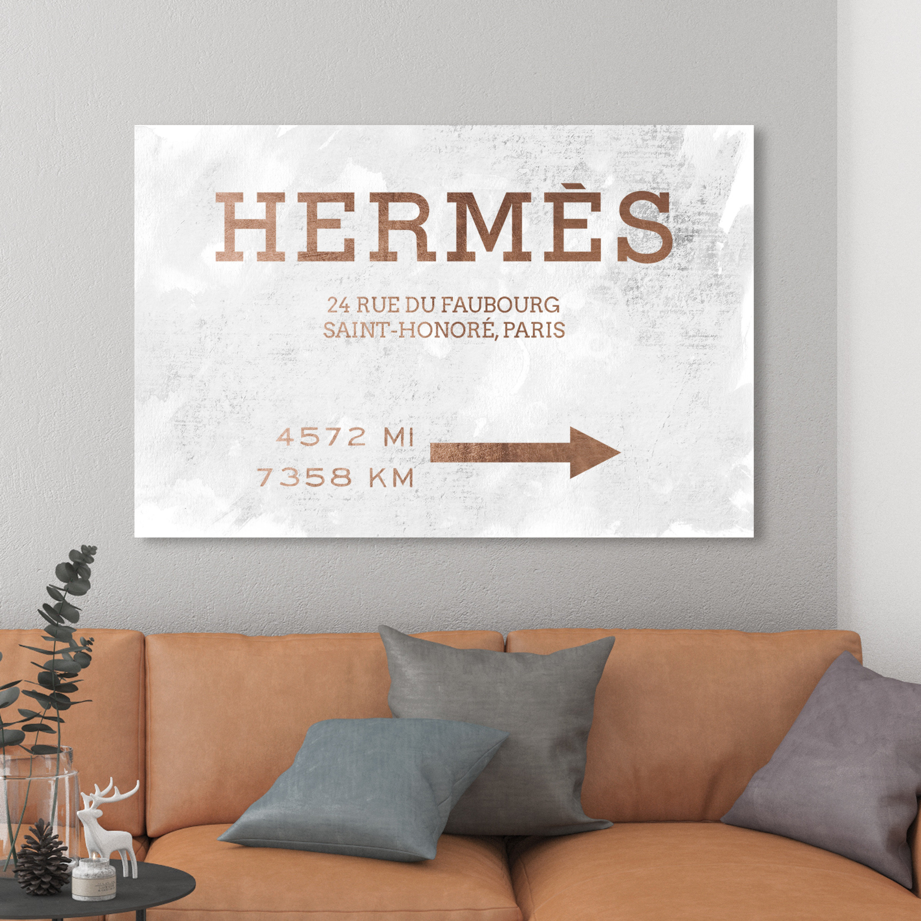 House of Hampton® 'Faubourg Road Sign Copper' Textual Art on Canvas ...