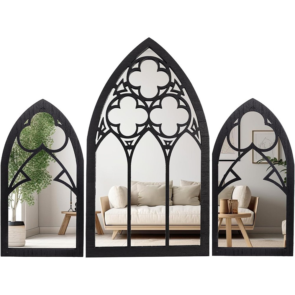 Winston Porter Gothic Mirrors Wall Decor - 3 Piece Set 15.8 Inch Gothic ...