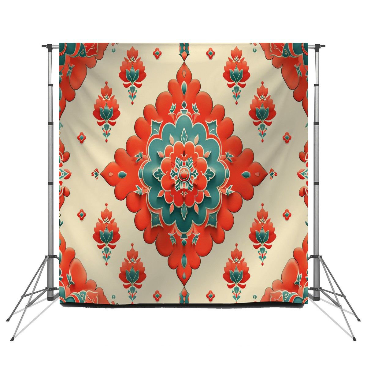 VisionDecor Floral Pattern Backdrop Pattern Large Red Flowers Photo ...