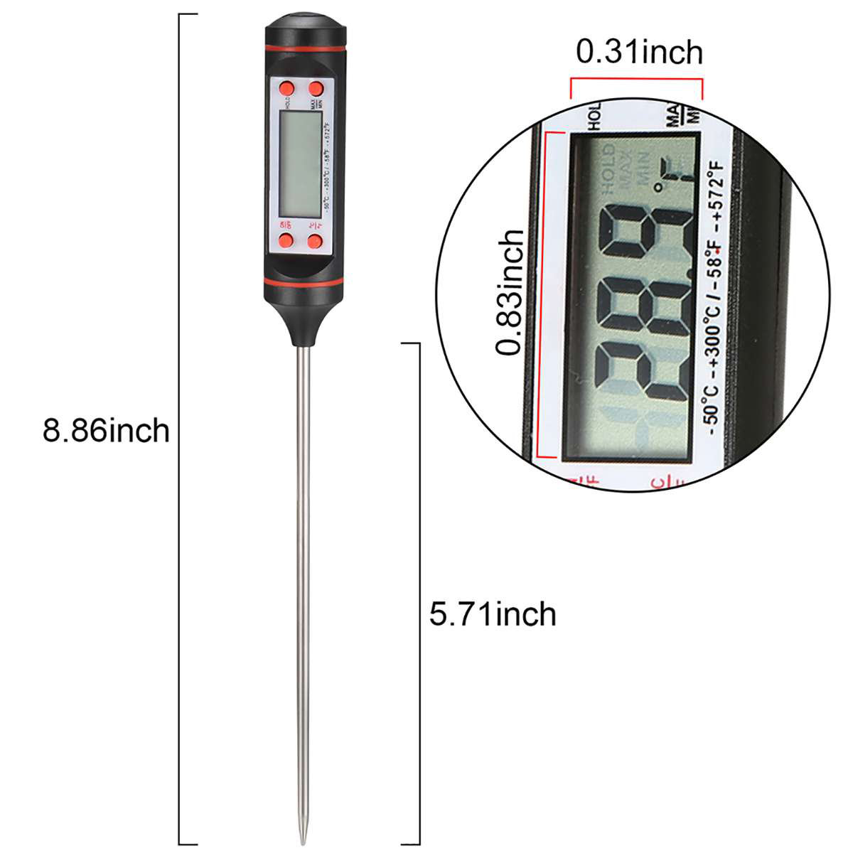Gustave Meat Thermometer Instant Read Digital Cooking Food Thermometer ...